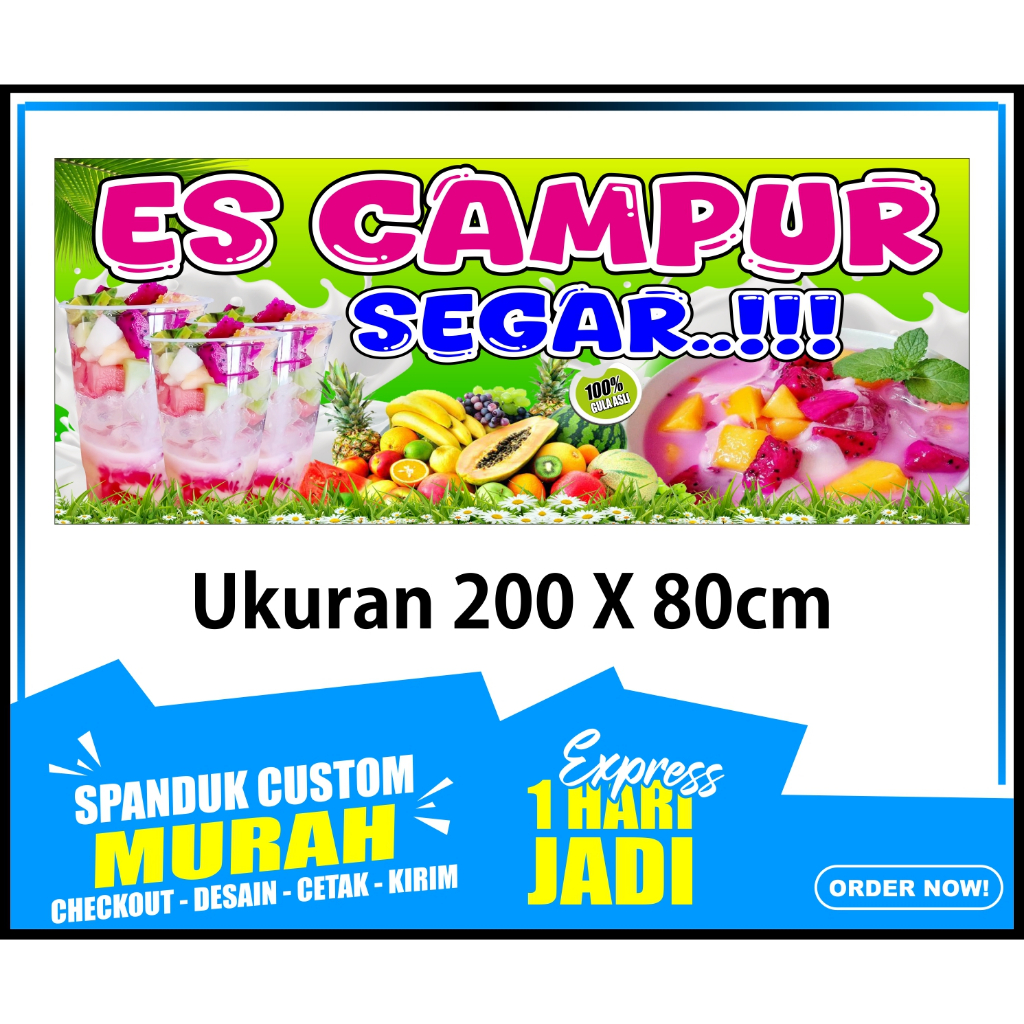 Jual BANNER ES CAMPUR , SPANDUK ES CAMPUR, ukuran 200x80 cm, COD ...