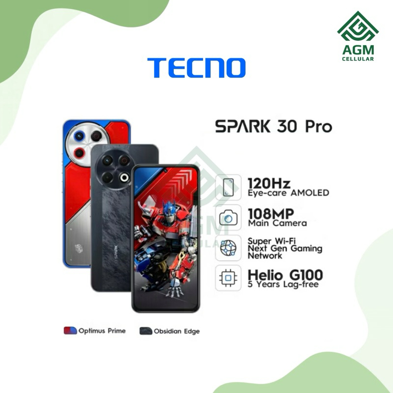 Jual HANDPHONE TECNO SPARK 30 PRO RAM 8GB/256GB | 8GB/128GB (Obsidian Edge & Optimus Prime ...