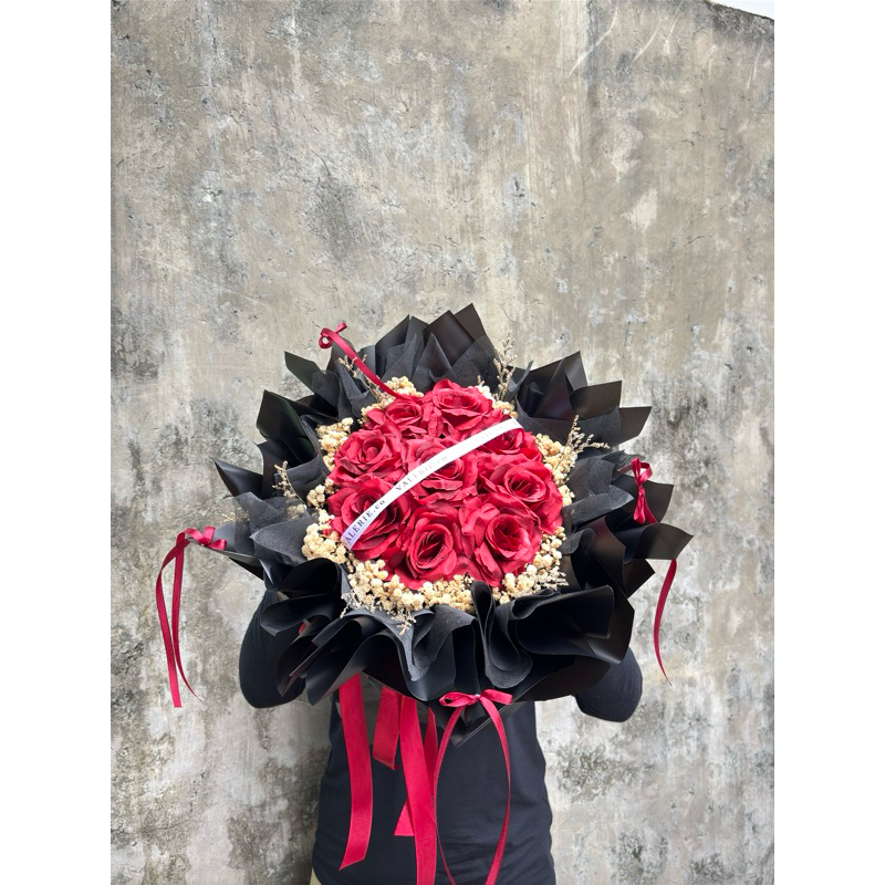 Jual ROUND BOUQUET BUKET BUNGA MAWAR 9 TANGKAI BUKET VIRAL | Shopee ...