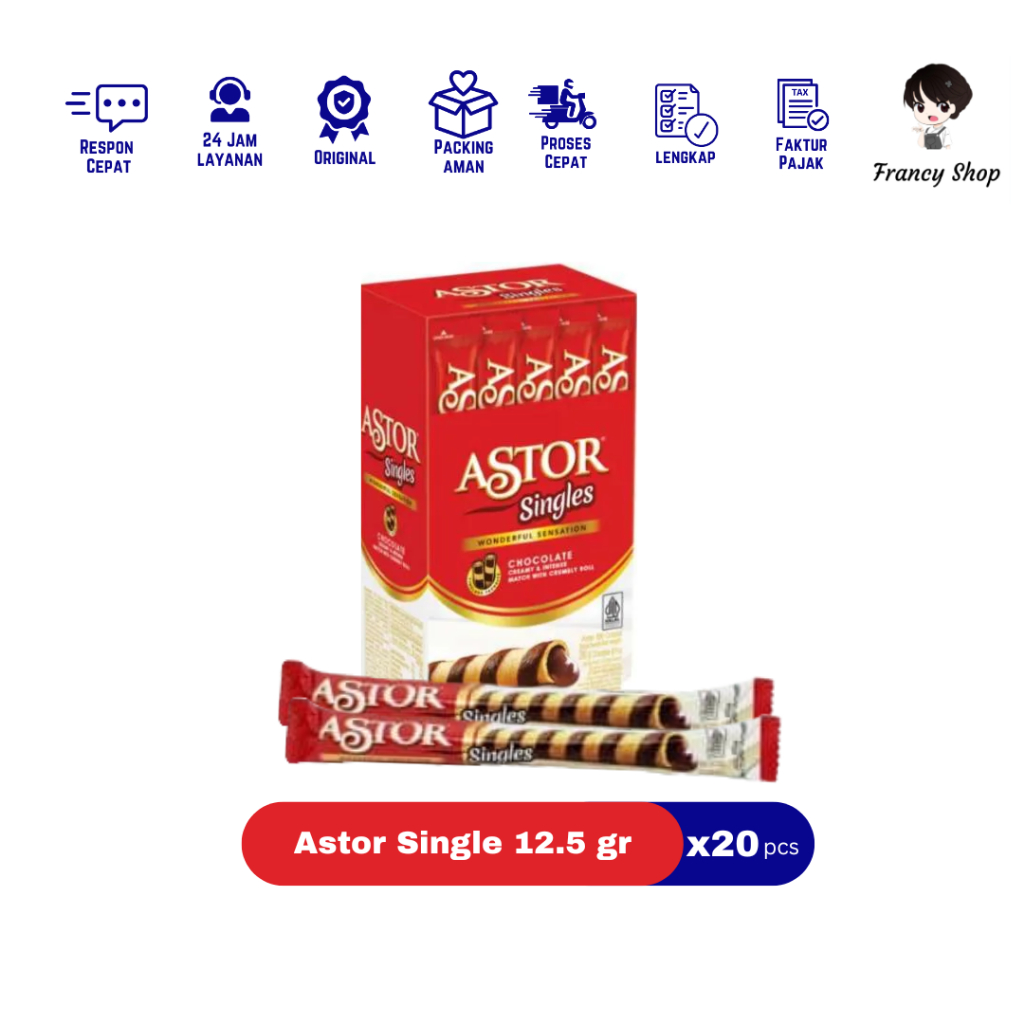 Jual Astor Single Chocolate 1 BOX 12.5 gr x 20 pcs | Shopee Indonesia