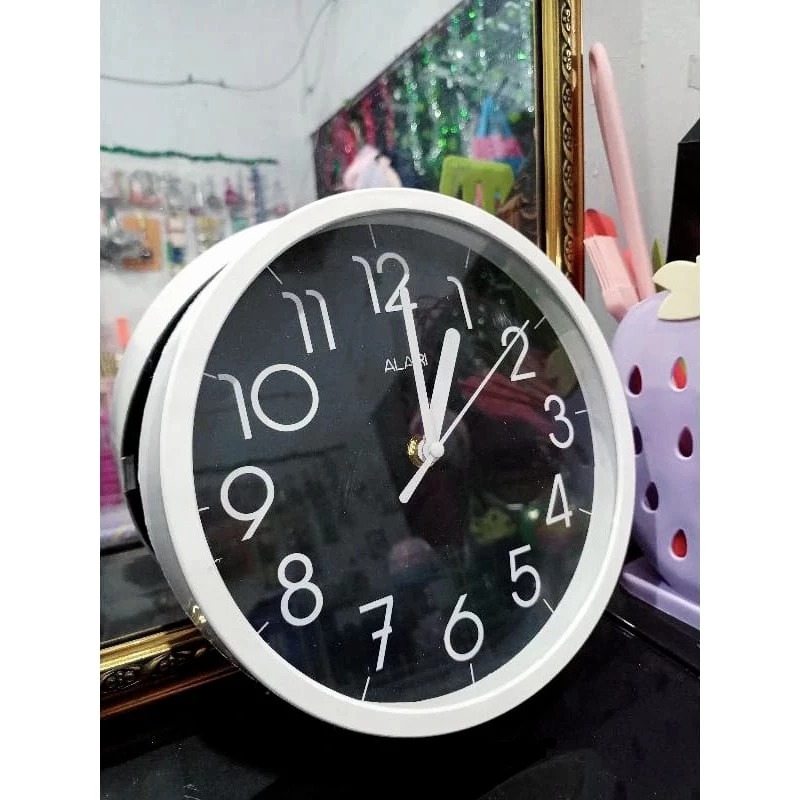 Jual Jam Dinding Alari AL1209-1668 Minimalis Analog Minimalis Hitam ...