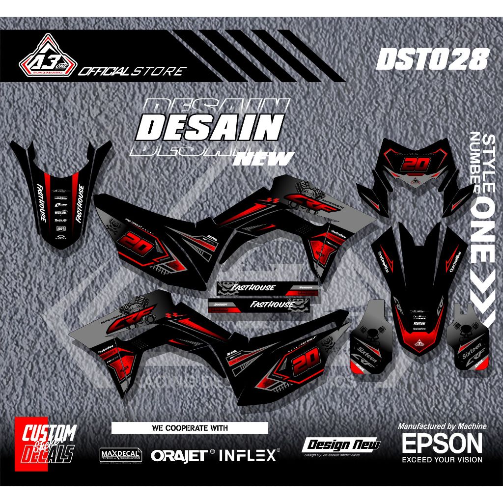 Jual Decal Sticker crf 150 L / Decal crf custom Full Body Super Glosy ...