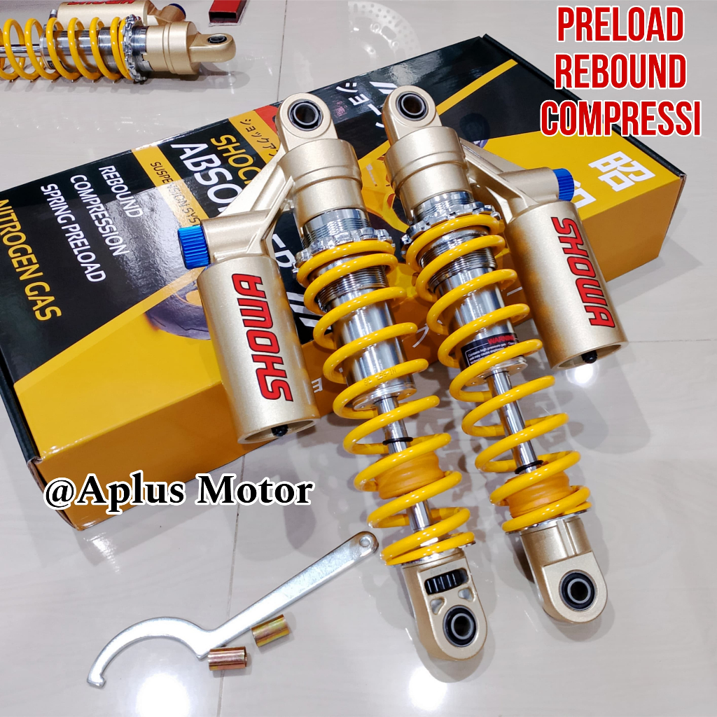 Jual Shock Tabung Model SHOWA Double 325 mm Klik Shockbreaker Skok ...