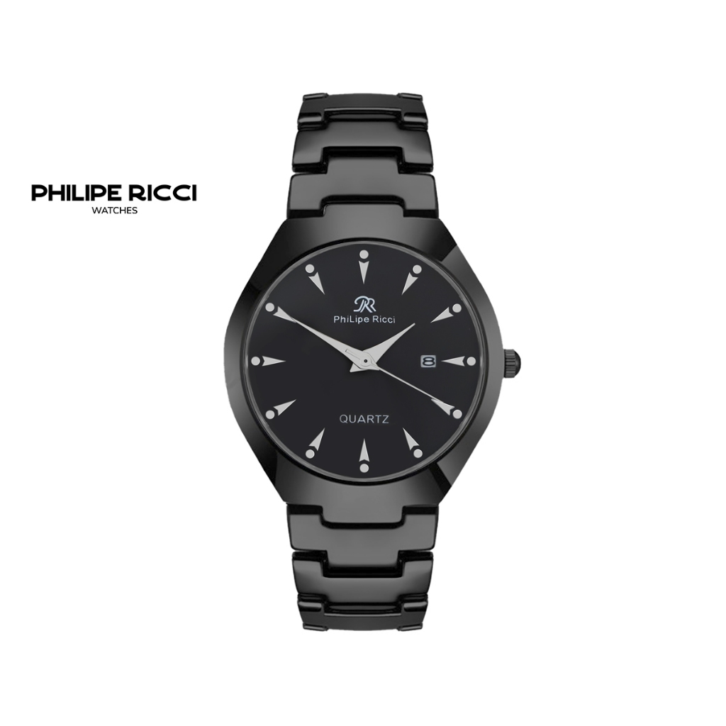 Jual PhiLipe Ricci Jam Tangan Pria Rantai Analog Hitam Tipis 100% Ori ...