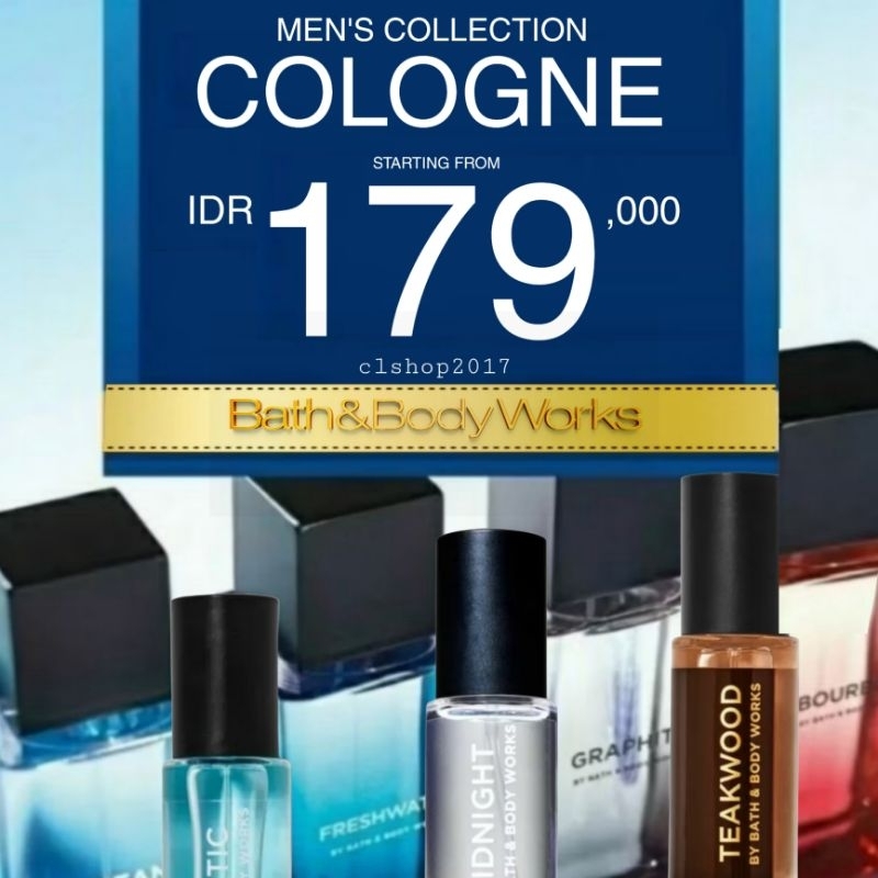 Jual BATH & BODY WORKS BBW MEN'S COLOGNE 15 ML & 100 ML MIX FRESHWATER ...