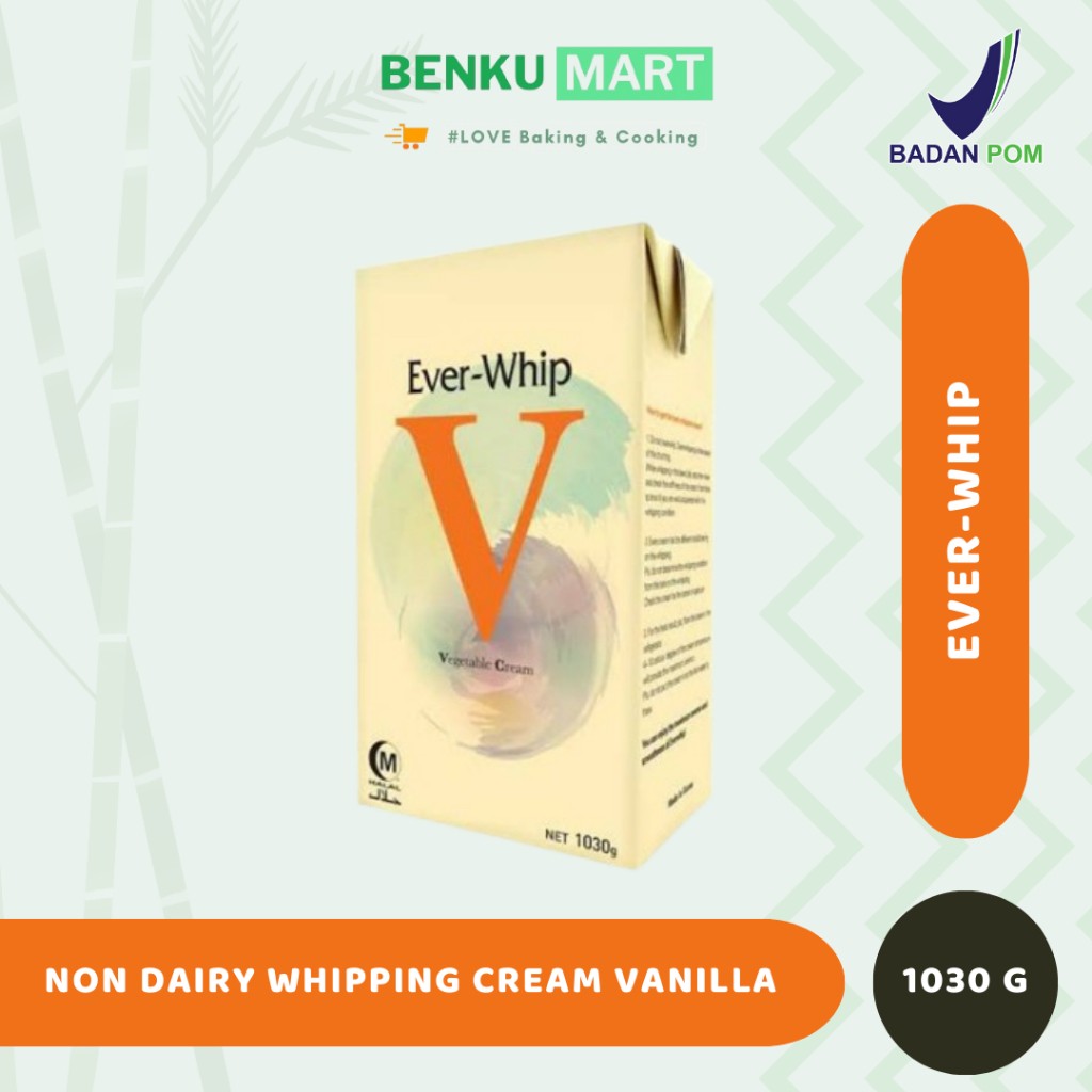 Jual EverWhip V Rasa Vanilla 1kg Non Dairy Whipping Cream Ever Whip ...