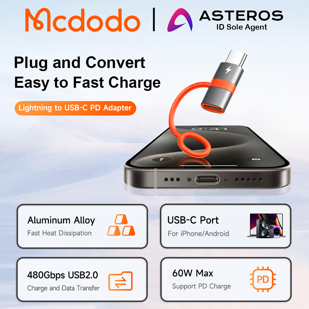 Jual MCDODO Adapter Converter Lightning To Type C Male Charging Data OT ...