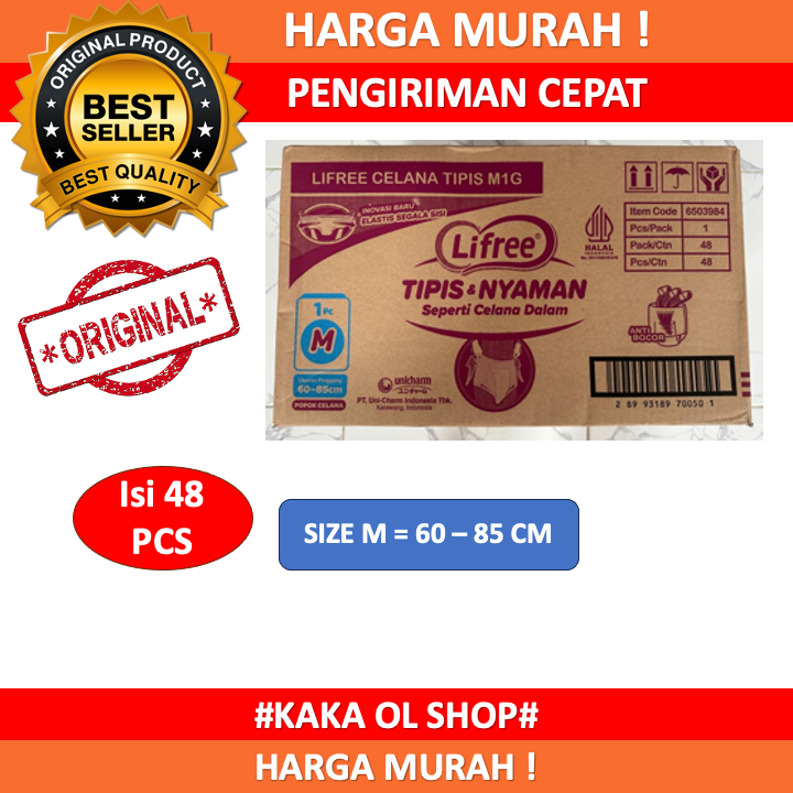 Jual Lifree Pants Popok Celana Dewasa / Popok Dewasa Celana Ukuran M/L/XL/XXL isi 48 Pcs/Karton ...