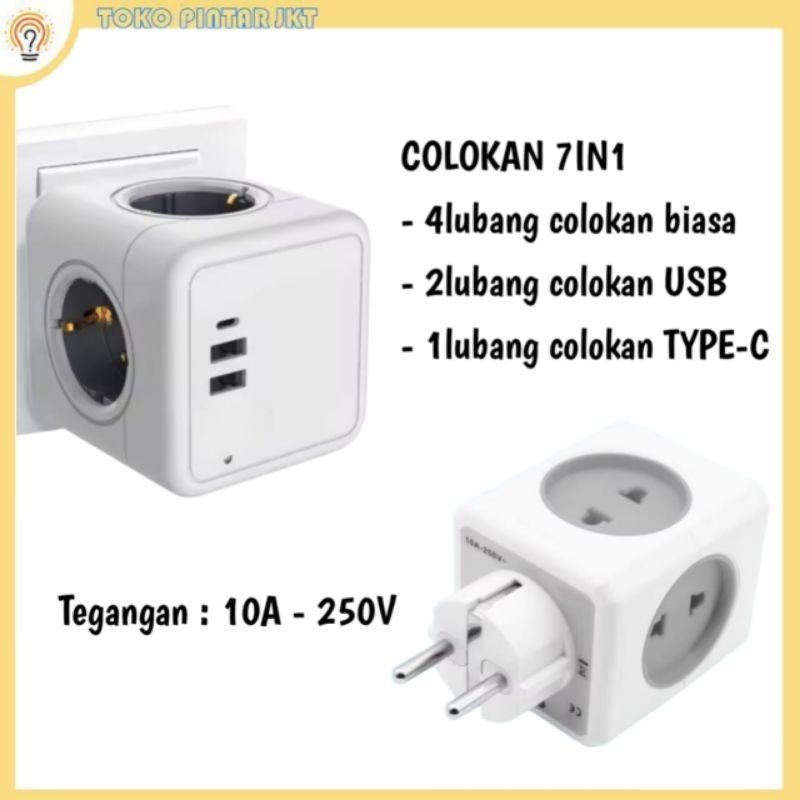 Jual STEKER T ARDE 7 LUBANG/STEKER COLOKAN SERBAGUNA 5 DAN 7 LUBANG ...
