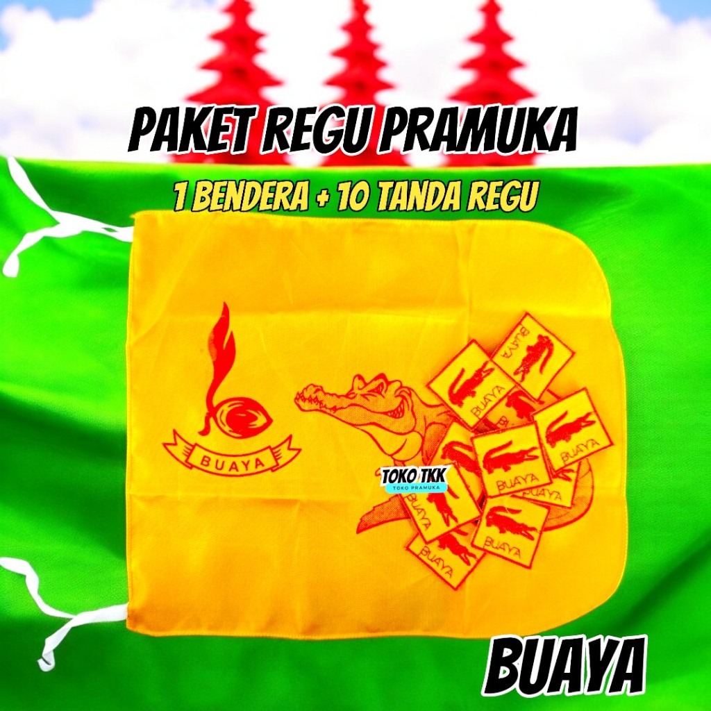 Jual Paket regu pramuka buaya ( 1 bendera regu + 10 tanda regu buaya ...