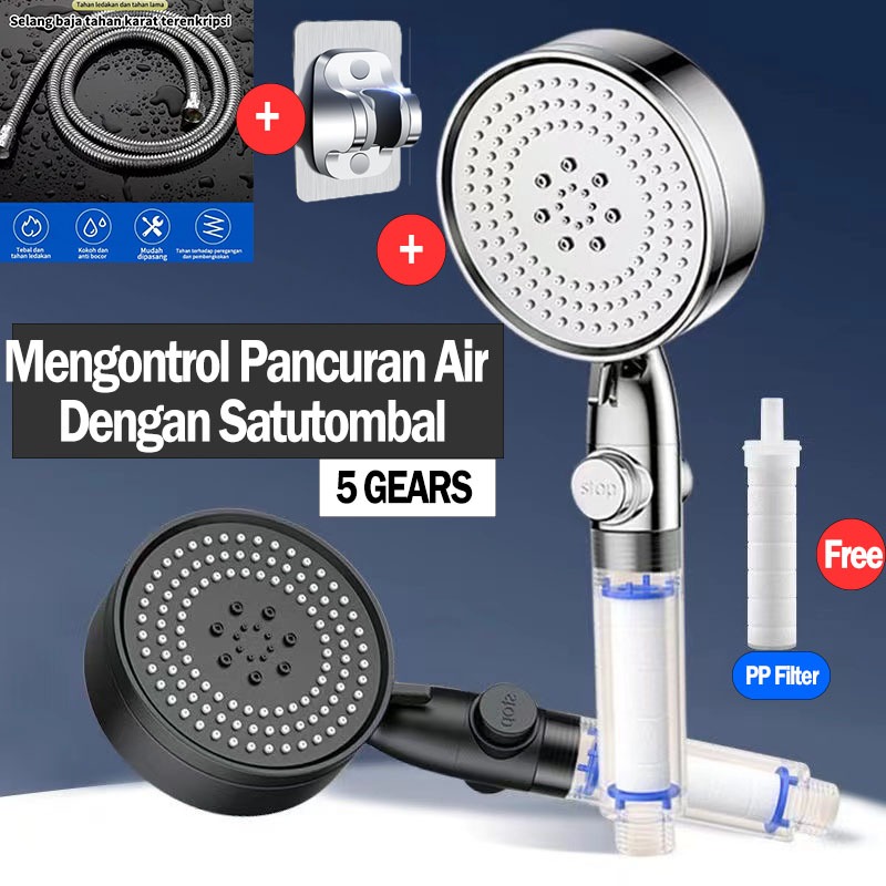 Jual 【Littlepolkadot】Kepala Shower Kamar Mandi Saringan Bawaan [Hadiah Gratis PP Fiter] 4-Mode ...