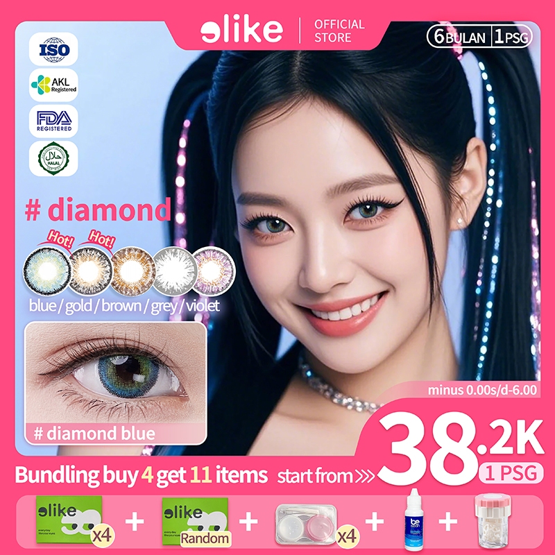 Jual Elike Diamond softlens 14.3-14.5MM BIG EYE Soft Colored Contact ...