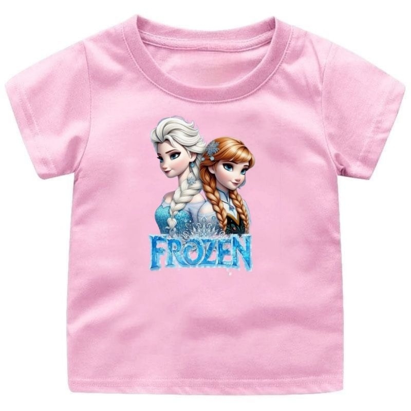 Jual Baju Kaos Oblong Anak Cewek-Cowok FROZEN & ELSA anak dan Dewasa ...