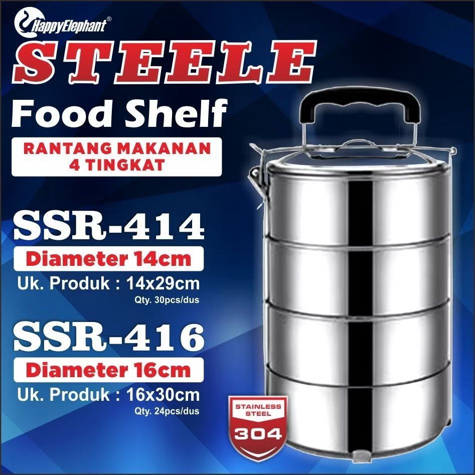 Jual STEELE RANTANG MAKANAN, RANTANG SUSUN, 3 TINGKAT DAN 4 TINGKAT SSR ...