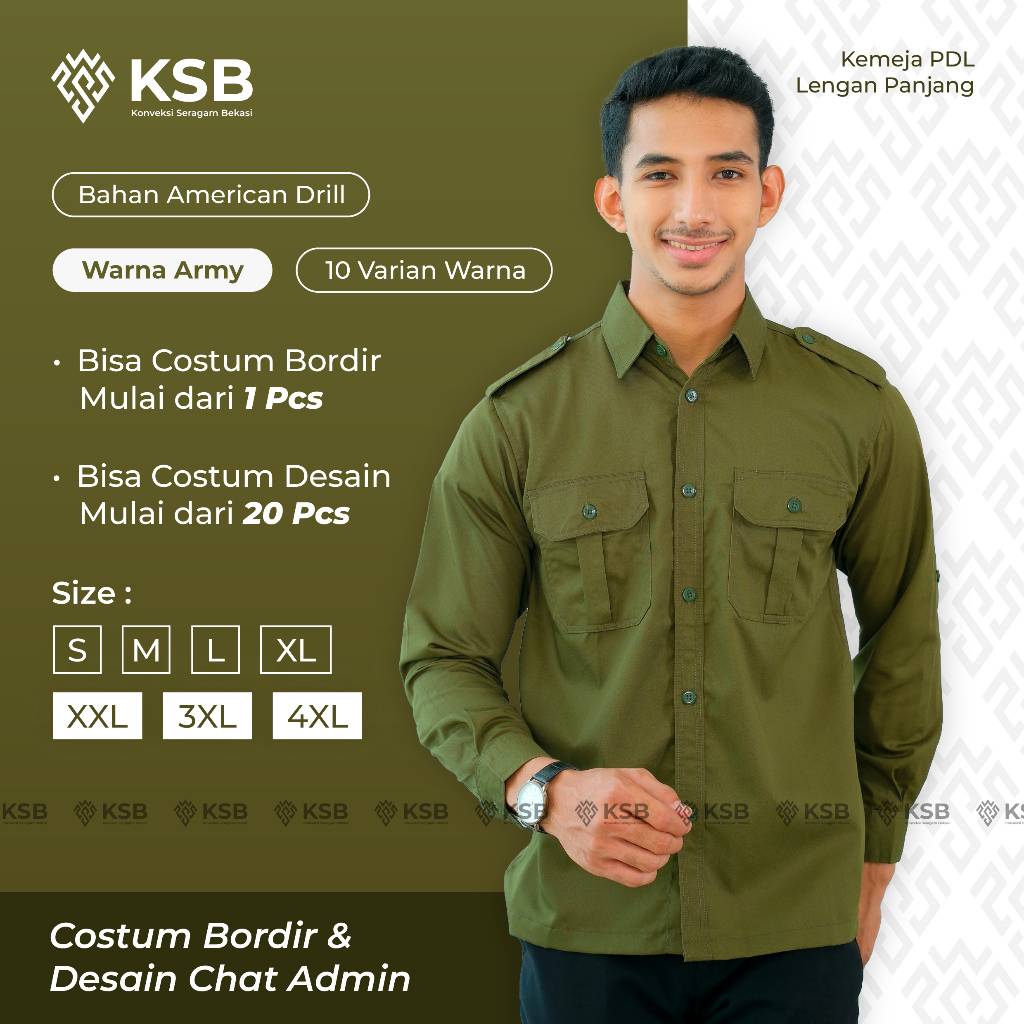 Jual Baju Kemeja PDL PDH Pakaian Kerja Dinas Lapangan Outdoor Pria ...