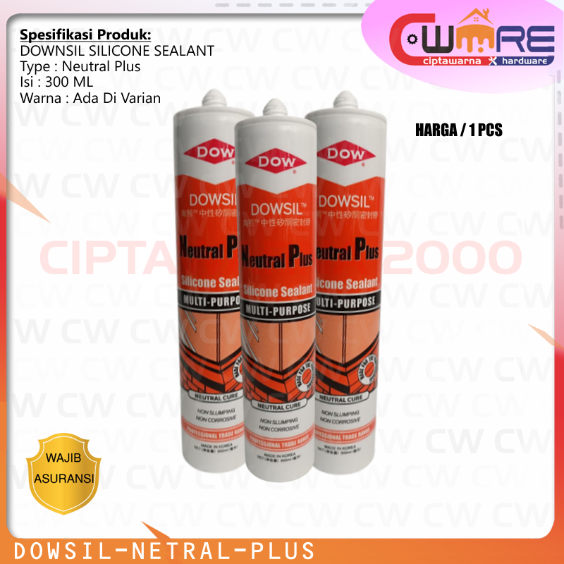 Jual Lem Kaca DOWSIL Neutral Plus Silicone Atap Bangunan Kontruksi Kamar Mandi Kusen Alumunium ...