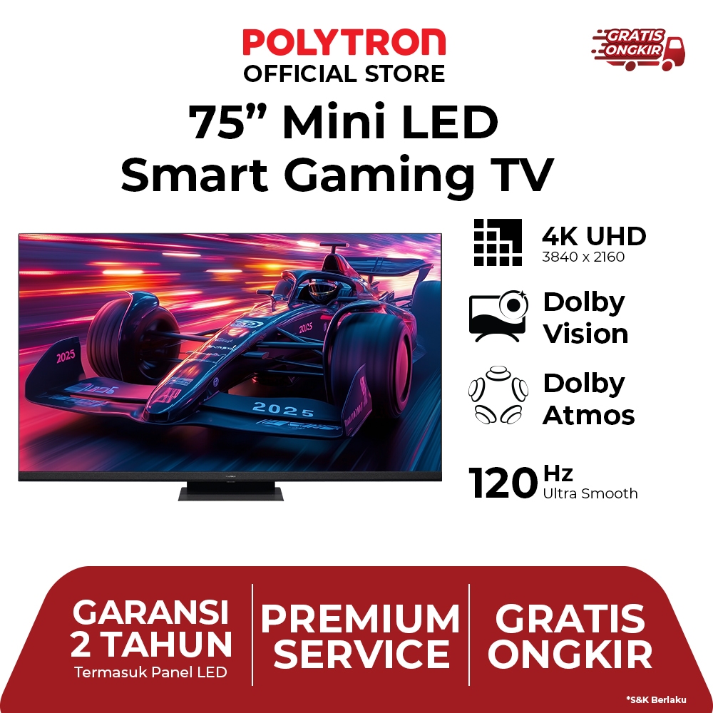 Jual POLYTRON Mini LED Smart Gaming TV 75" PLD 75UV5903 | Shopee Indonesia