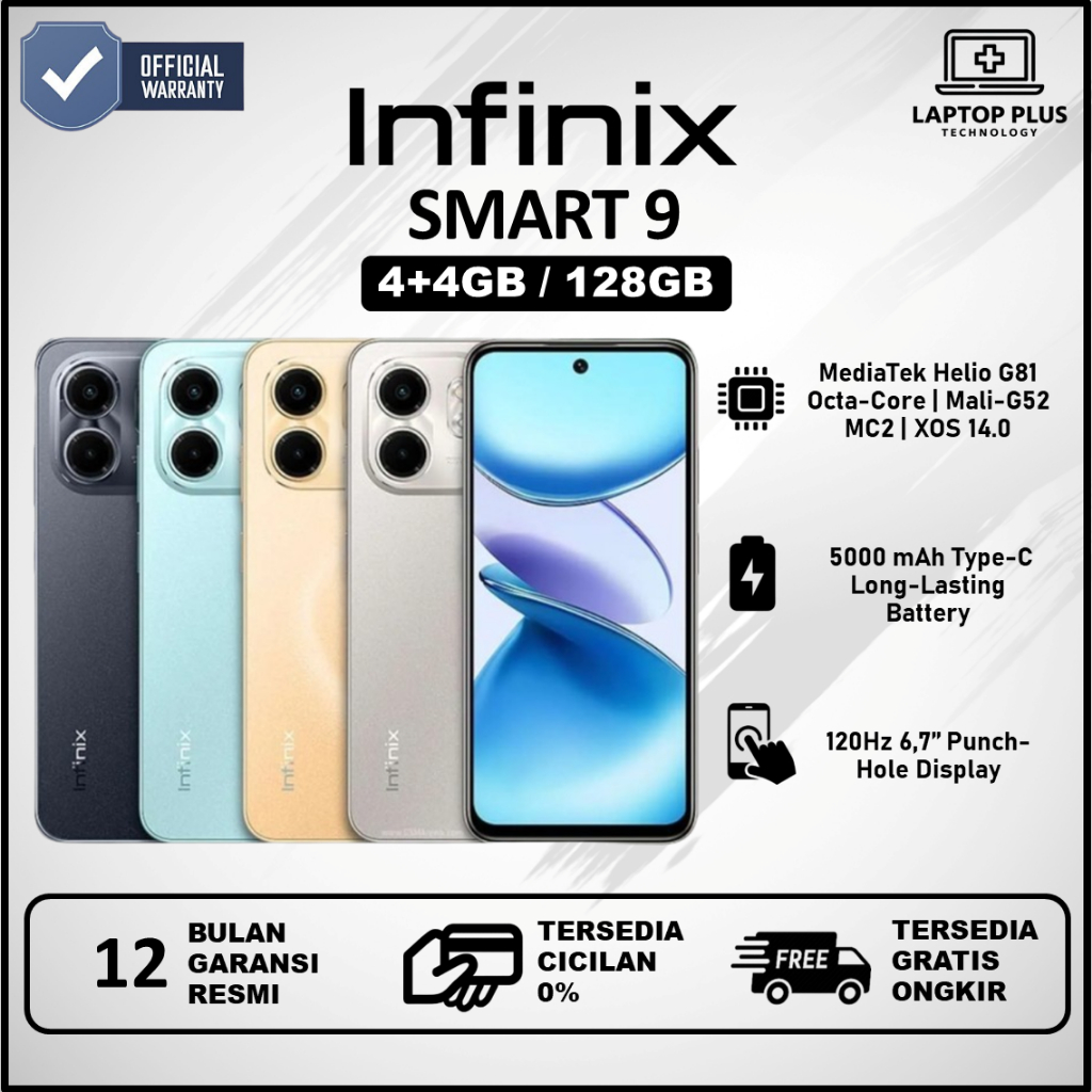 Jual Infinix Smart 9 4/128GB - Up to 8GB Extended RAM - 6.7 inch 120Hz ...