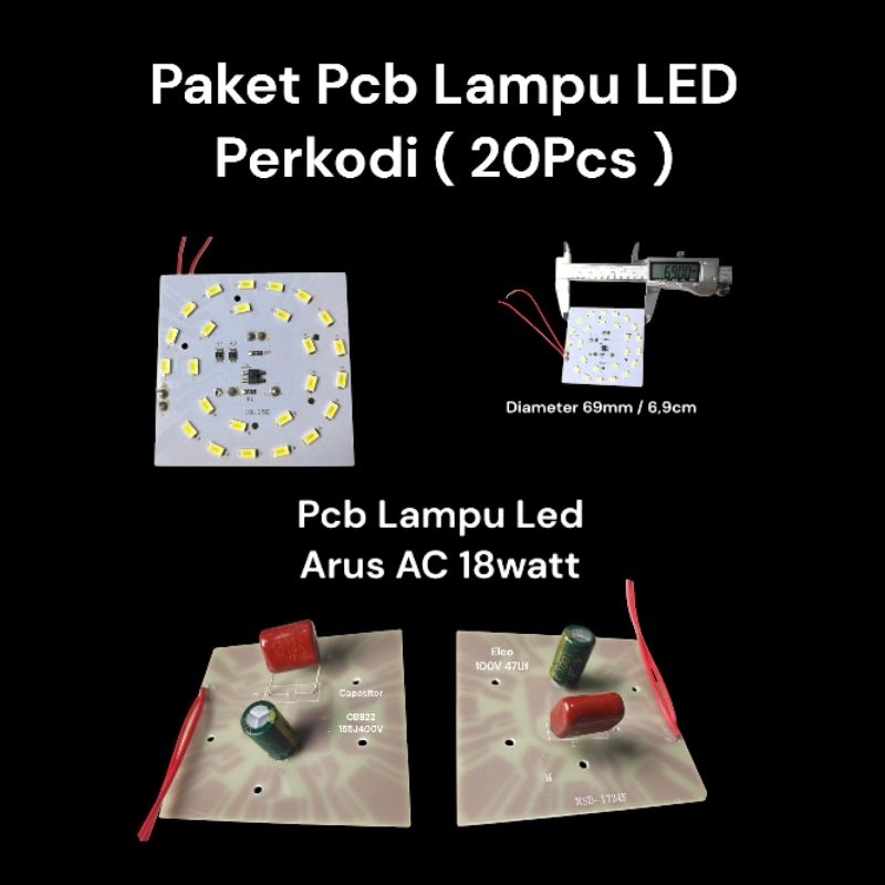 Jual Pcb Lampu LED 18watt Perkodi isi ( 20Pcs ) | Shopee Indonesia