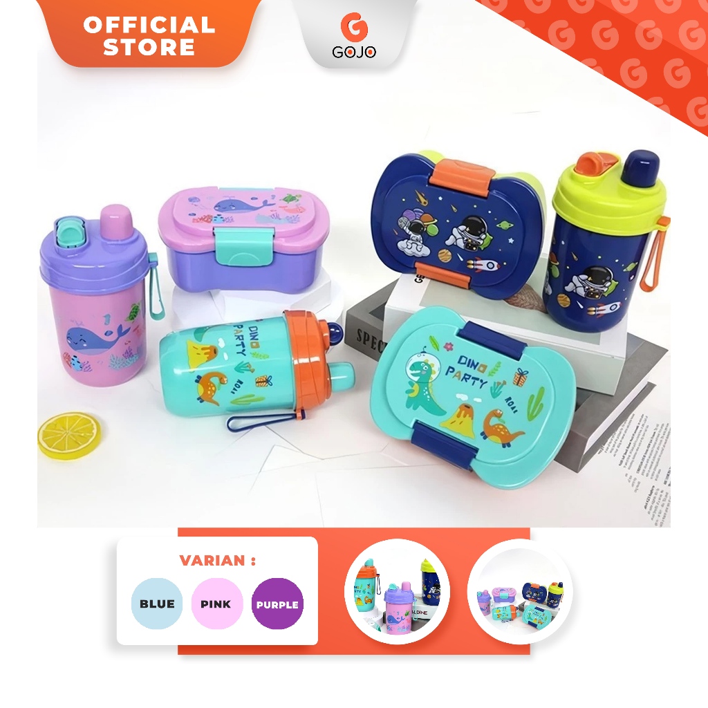Jual Kotak Makan Lunch Box Set Anak Dengan Botol Minum / 5417 | Shopee Indonesia
