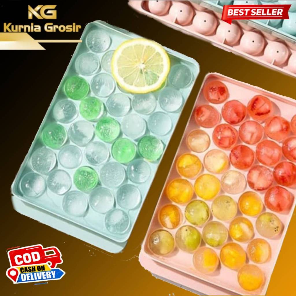 Jual Paket 2 Pcs Cetakan Es Batu Bulat 33 Lubang Cetakan Es Batu Bulat ...