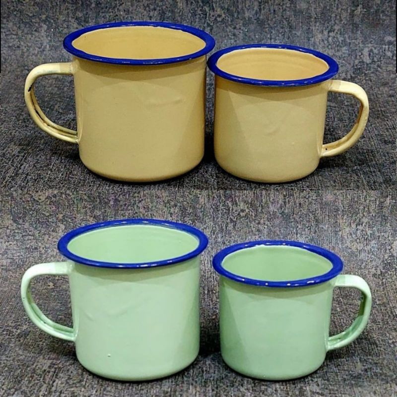 Jual (1 lusin) Cangkir Enamel 6cm - Cangkir Kopi Wedangan - Cangkir ...
