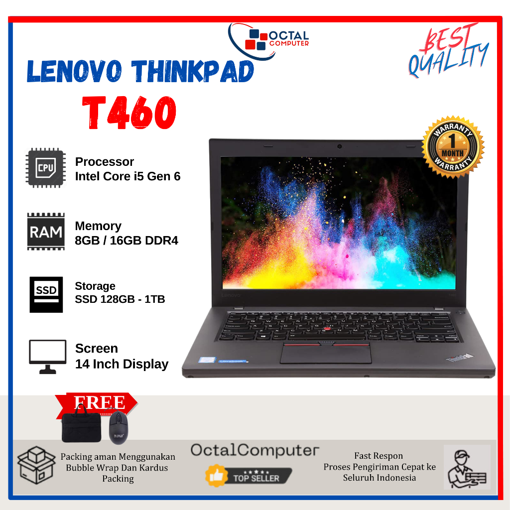 Jual Laptop Lenovo Thinkpad T460s T460 Core i5 Gen 6 SSD 1TB - Second ...