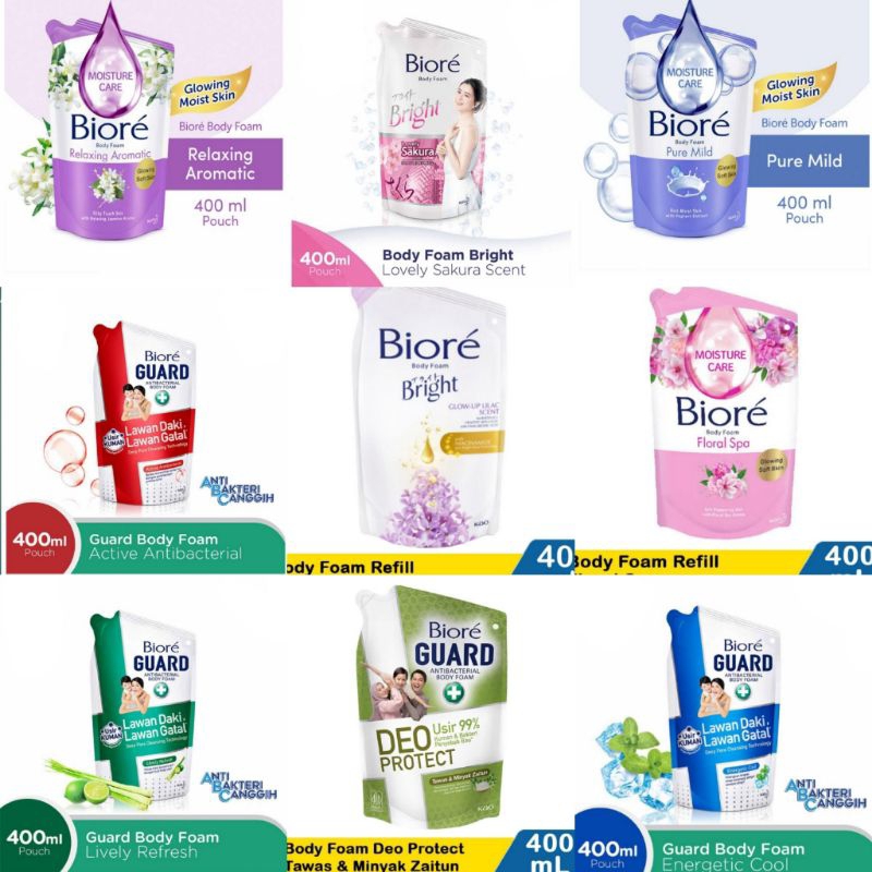 Jual Biore Body Wash Refill 400ML Energetic Cool/ Deo Protect Tawas ...