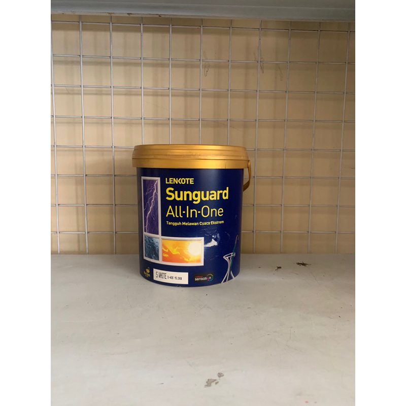 Jual Cat Tembok Exterior Sunguard All IN ONE Lenkote S white Putih/ Cat Tembok Tahan Cuaca ...