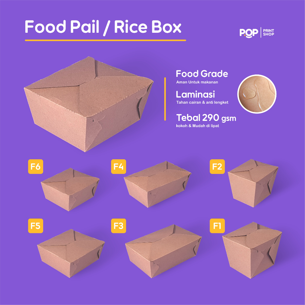 Jual Food Pail Rice Box | Varian Ukuran Dus Kemasanan Makanan | Mie ...