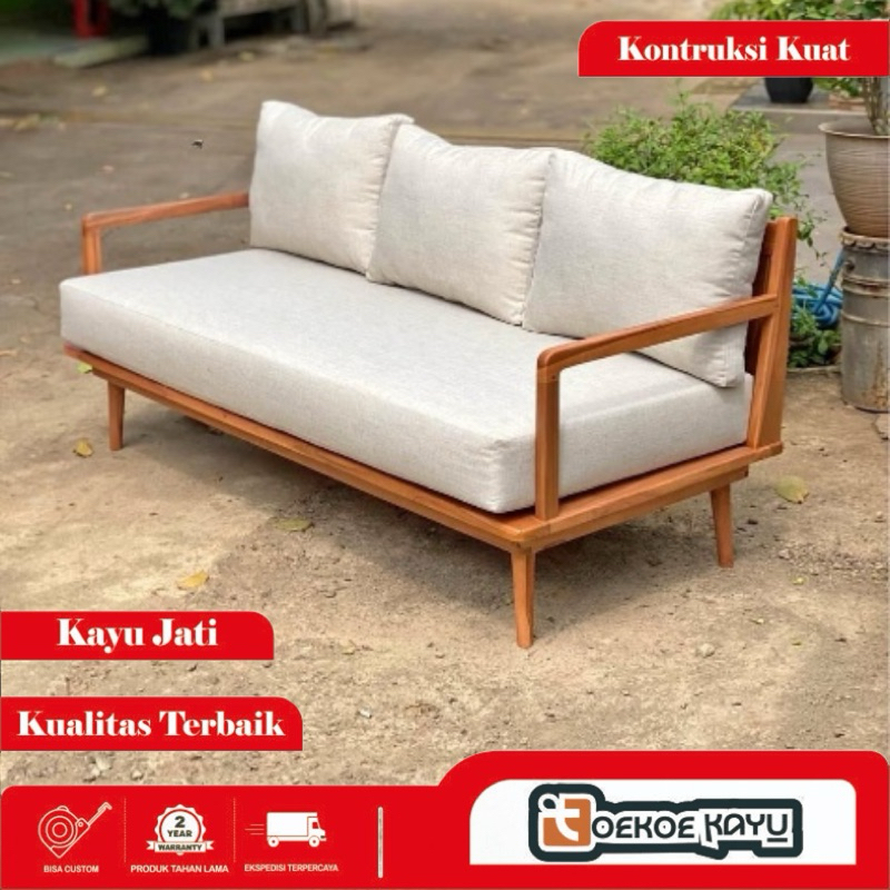 Jual sofa shania, bangku sofa, kursi tamu kayu jati, sofa minimalis ...