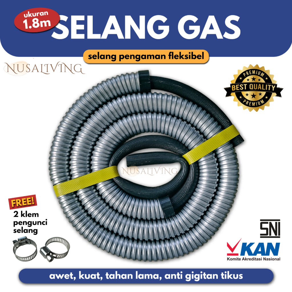 Jual Selang Spiral 1.8M Gas Selang Regulator Gas Tekanan Rendah ...