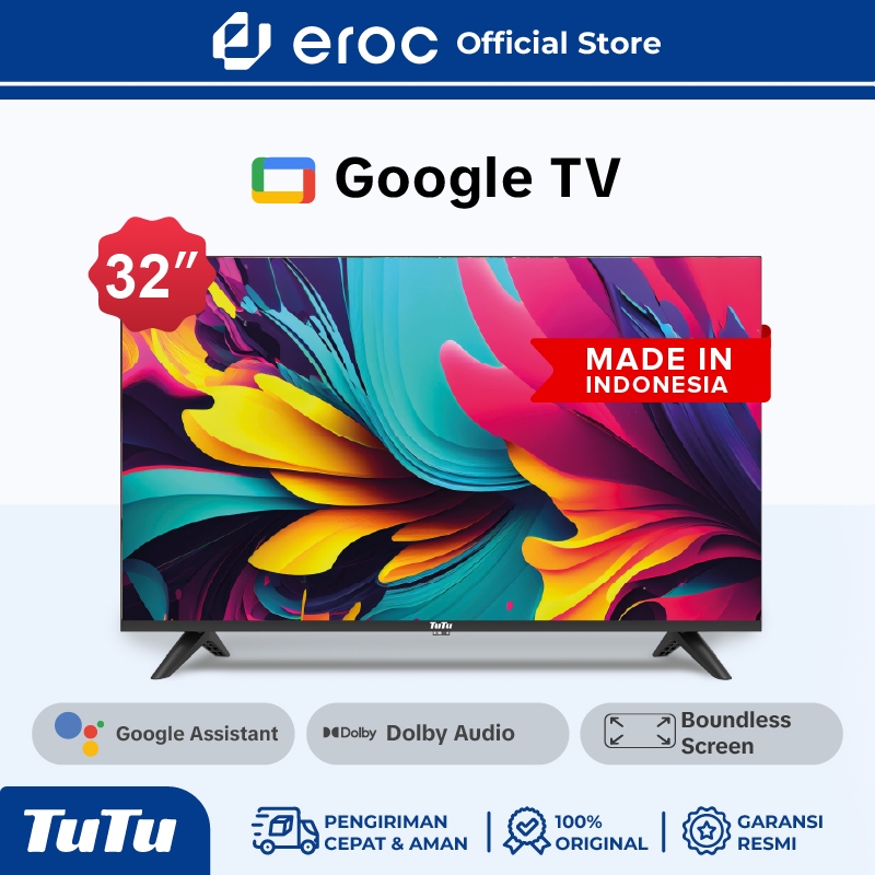 Jual TUTU Google Smart TV 32 inch - HDR10 - Full HD - 5G WiFi - HDMI ...