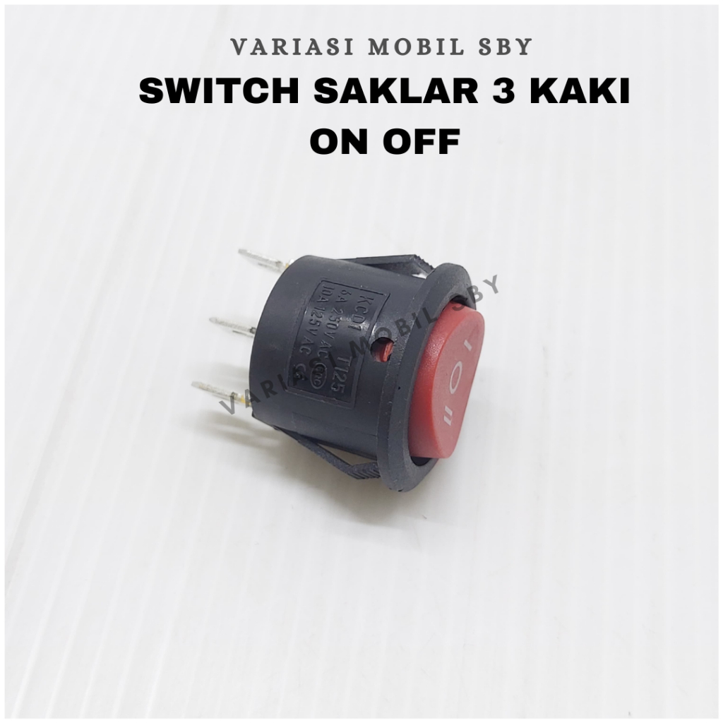 Jual Saklar Lampu Bulat 3 Pin/Kaki Saklar/Rocker Switch Lampu Bulat On ...