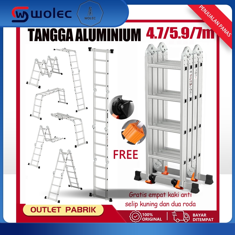 Jual Tangga Telescopic WOLEC - 2-4M Adjustable, Tahan Air & Anti Slip ...
