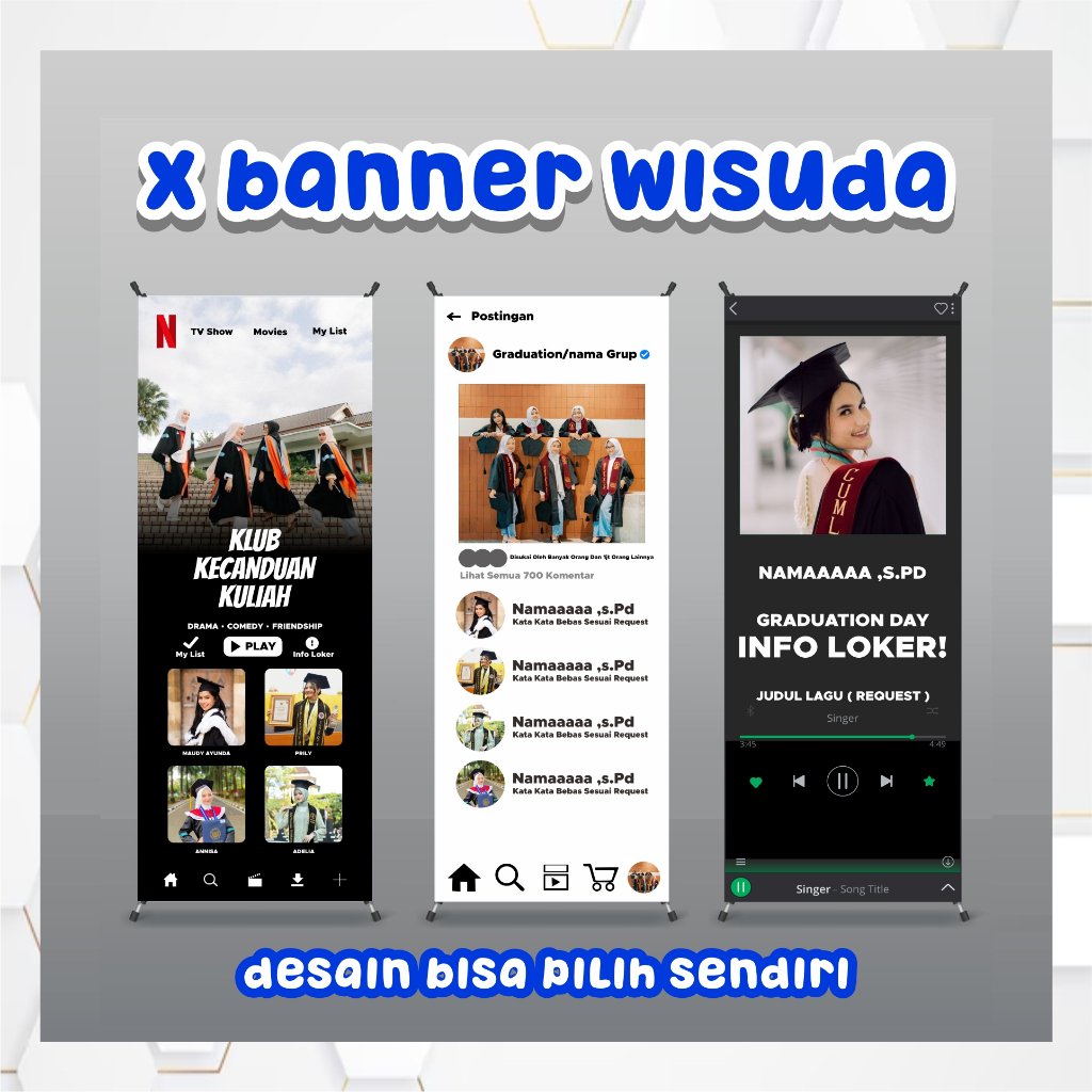 Jual X BANNER 60X160cm, WISUDA, WEDDING, ULTAH, DAGANGAN, DLL - FREE ...