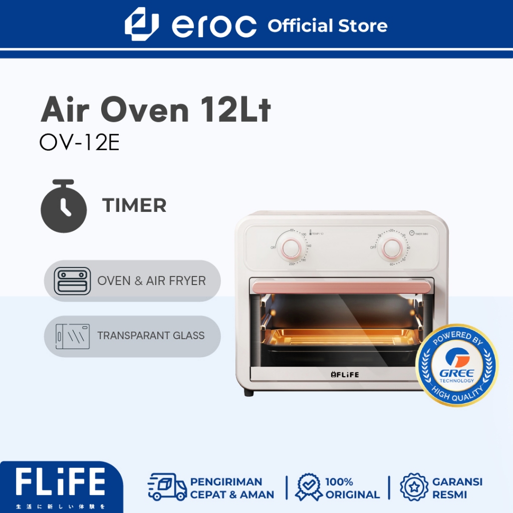 Jual [FLIFE] Air Oven 12 Liter - Multifungsi 2 in 1 - Model OV-12E ...