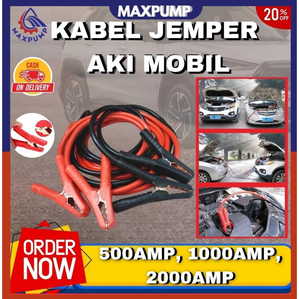 Jual MAXPUMP Kabel Jumper Aki 2000AMP Car Accu Jumper Cable Booster ...