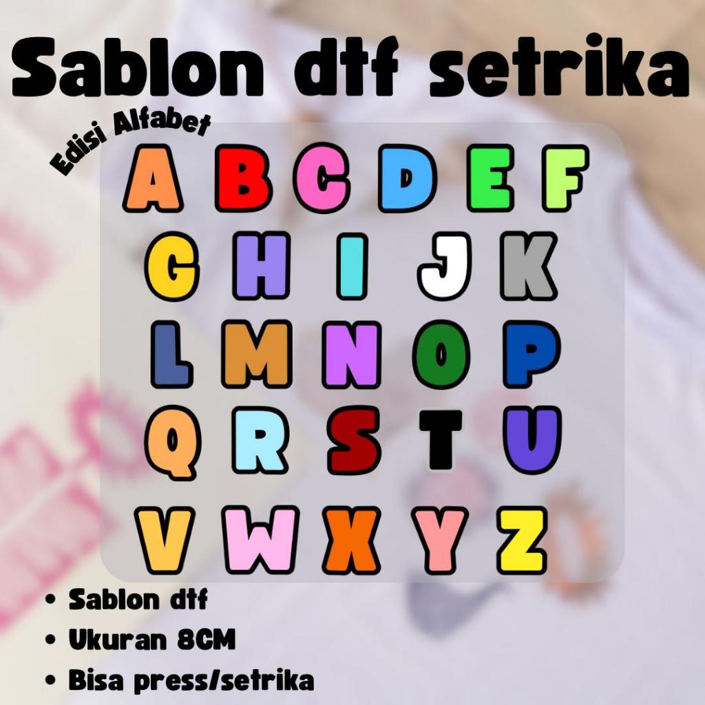 Jual Boohai Sablon Setrika DTF Stiker Huruf ABC Alfabet dan Angka Warna ...