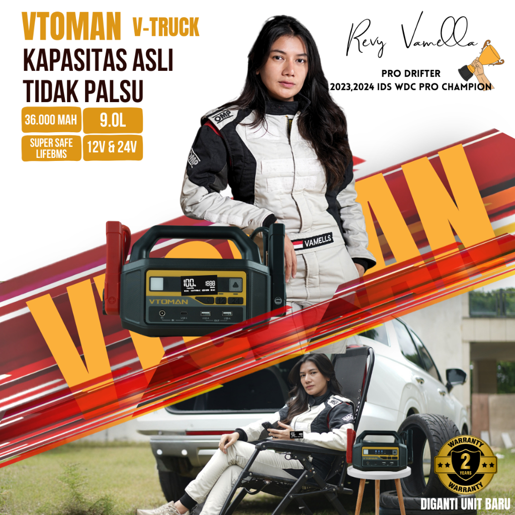 Jual Vtoman V-Truck Jumper Aki Mobil 12V & 24V Kapasitas 135Wh Jumper ...