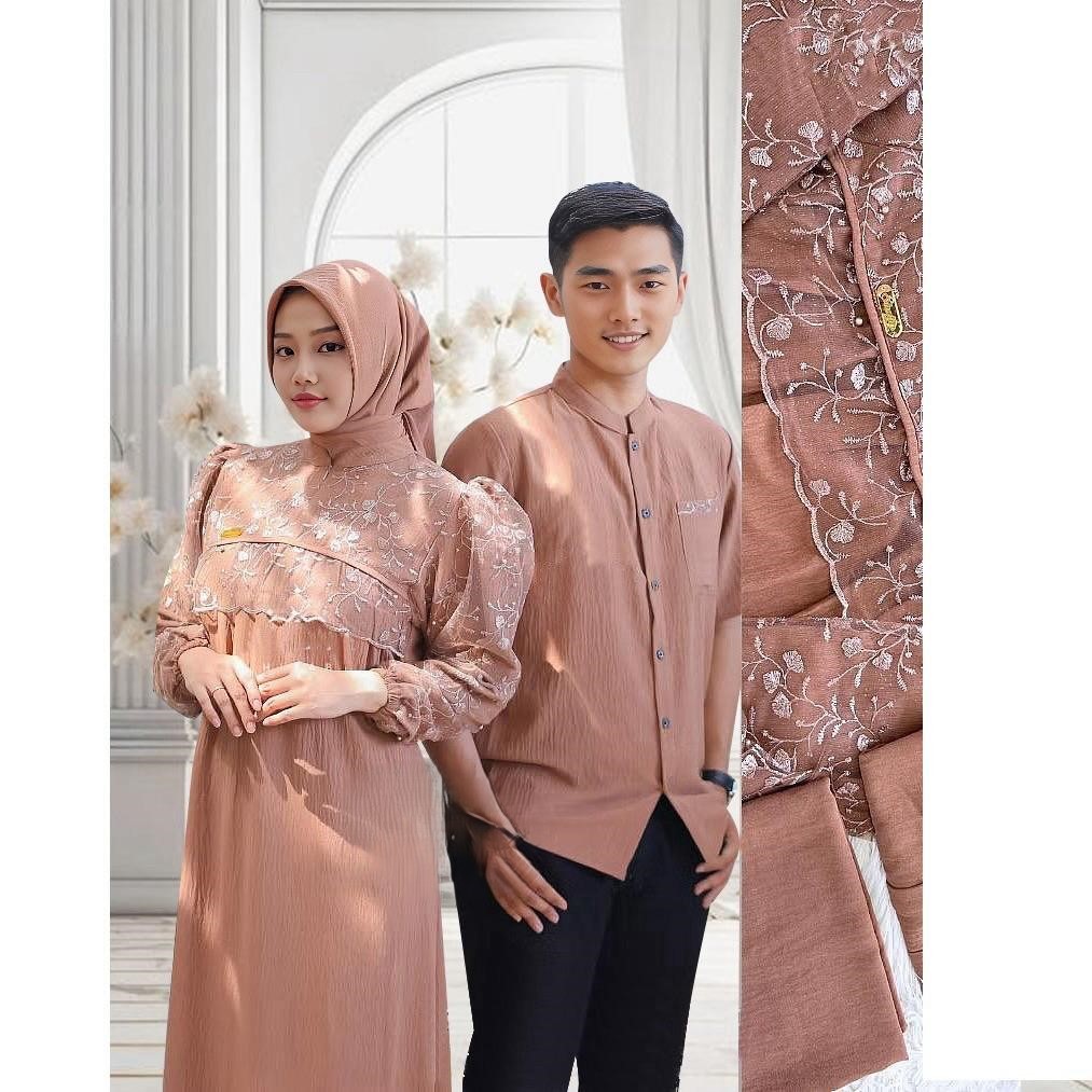 Jual NEW - 3in1 Couple Arabella / Cp gamis crinkle terbaru / set Lebaran | Shopee Indonesia