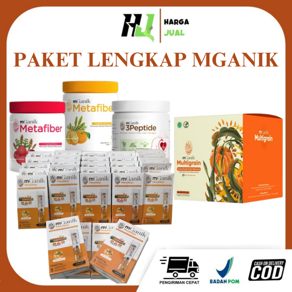 Jual PAKET LENGKAP MGANIK MULTIGRAIN - METAFIBER - 3 PEPTIDE | Shopee ...