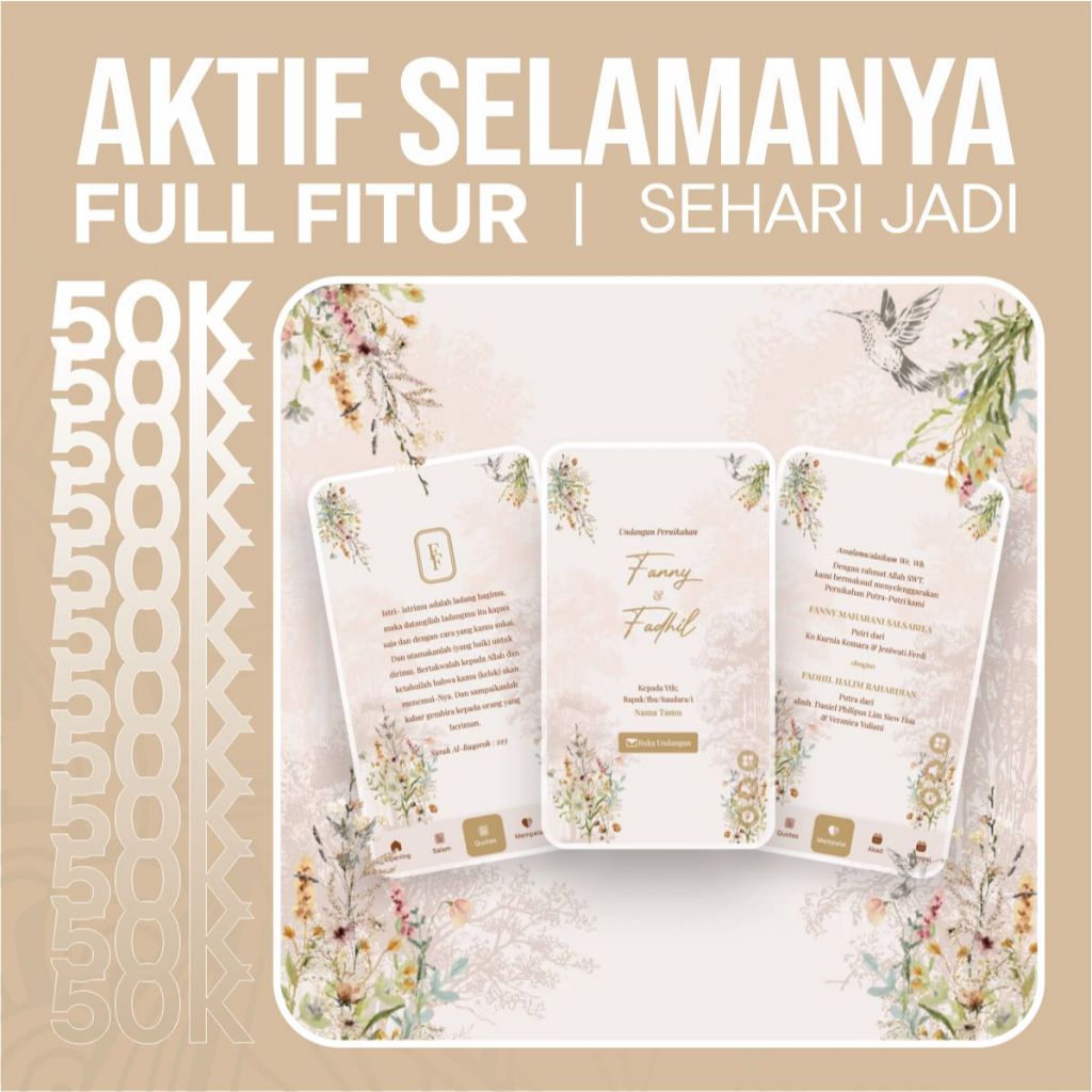 Jual Undangan Tema Cream - Undangan Pernikahan Digital Website Custom ...
