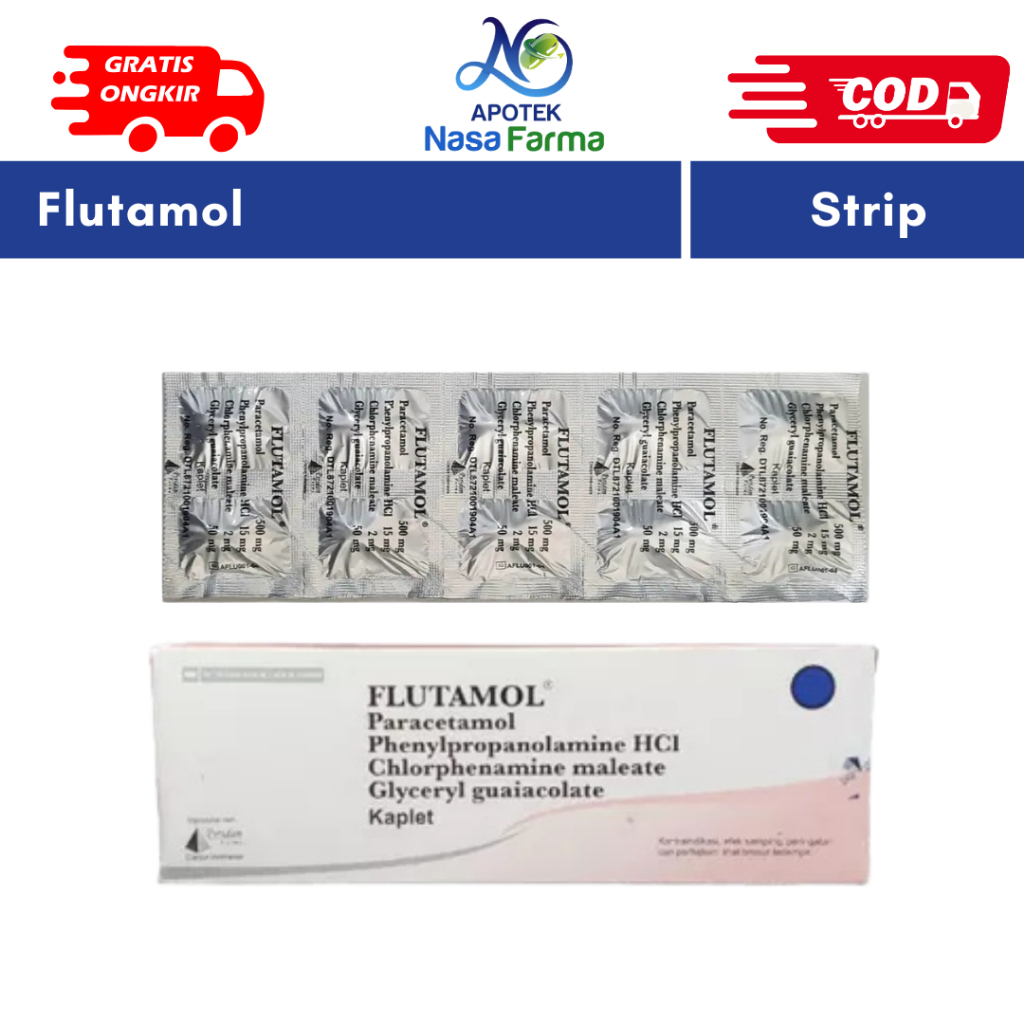 Jual Flutamol 1 Strip @10 Kaplet / Mengatasi Flu seperti Demam, Sakit ...