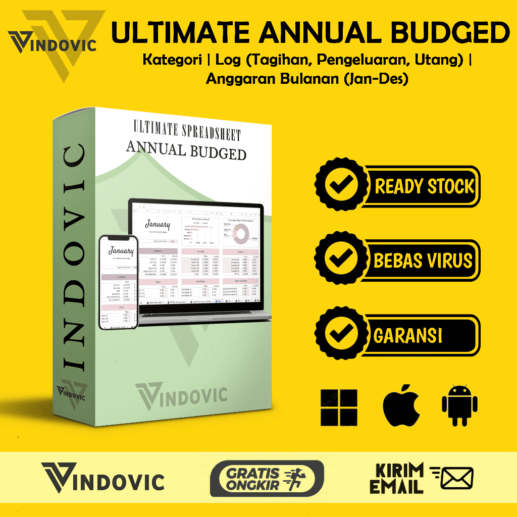 Jual [T0125] SIMPLE ULTIMATE ANNUAL & MONTHLY BUDGET ANNUAL FINANCIAL PLANNER YEARLY FINANCE ...