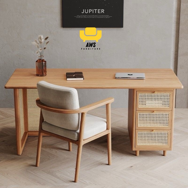 Jual Meja Kerja Set Kursi Meja Kantor minimalis meja Belajar jati rotan ...