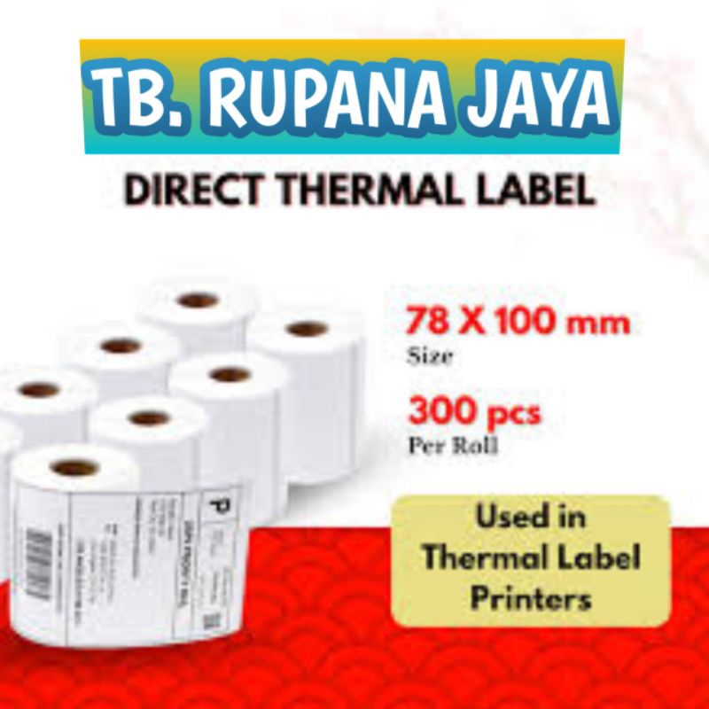 Jual Kertas Label Sticker Resi Thermal Barcode 78x100 mm 1 Gulung Isi ...