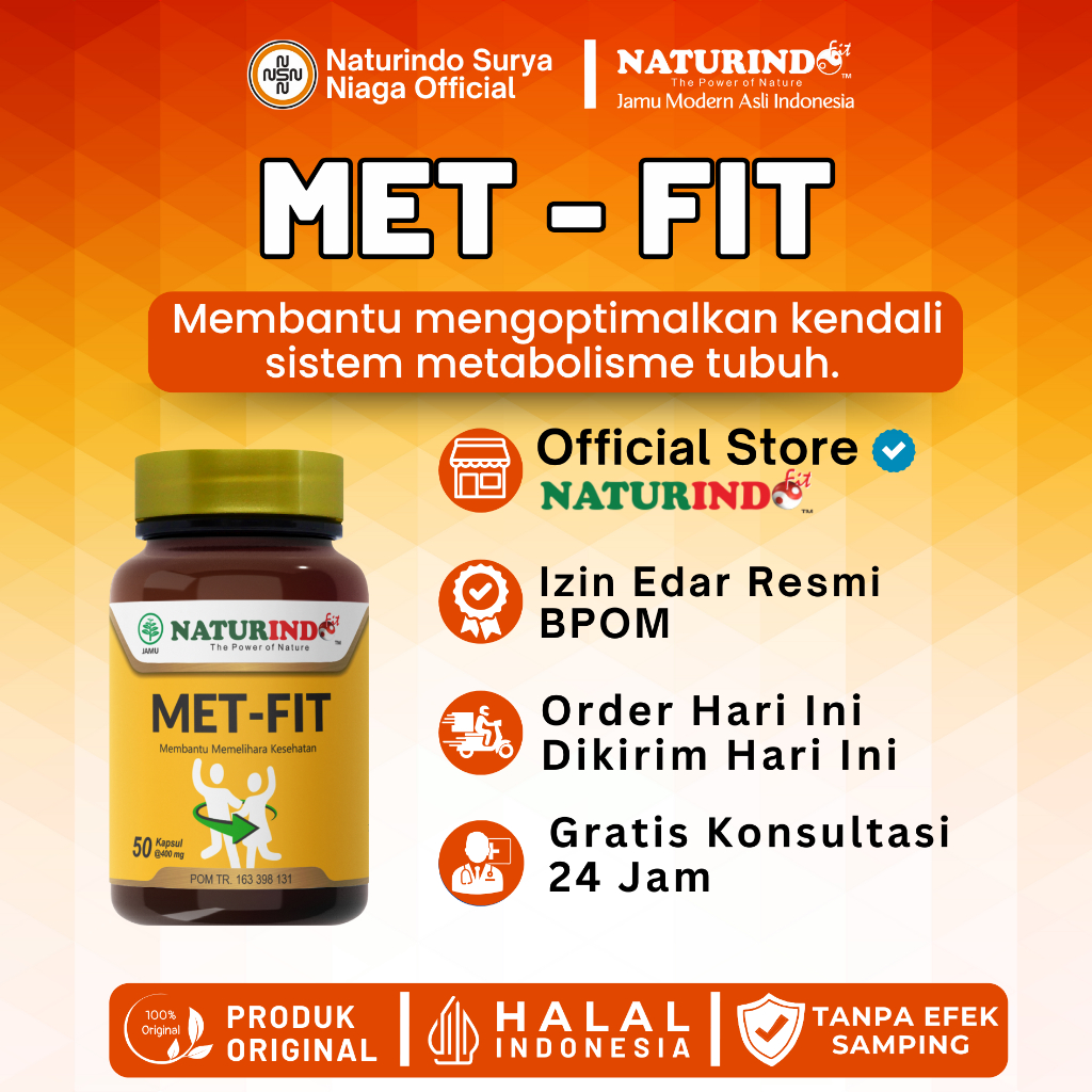Jual Met Fit Obat Herbal Naturindo Original Isi 50 Kapsul | Shopee ...