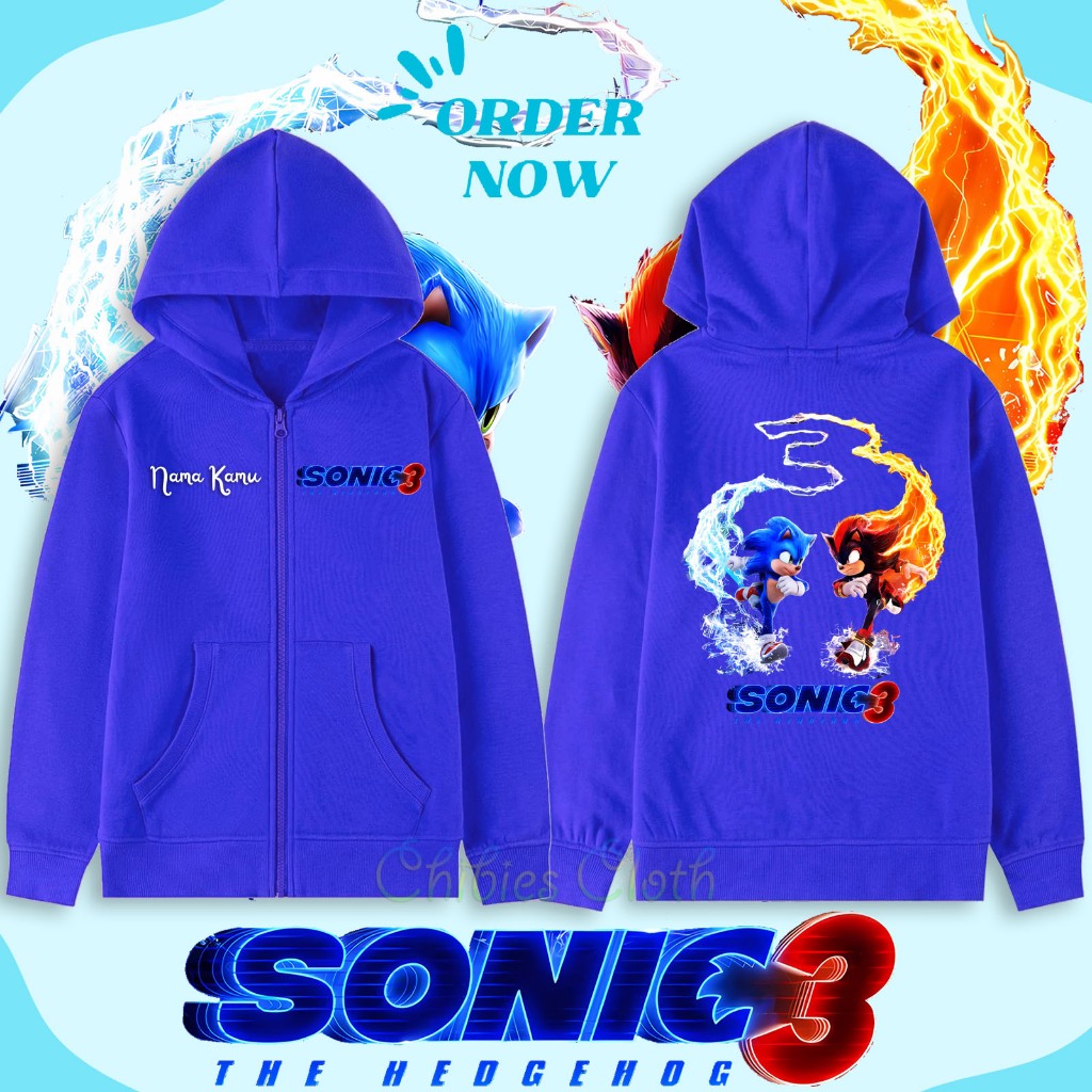 Jual Jaket Zipper Anak Laki Laki Sonic The Hedgehog / Jaket Resleting ...