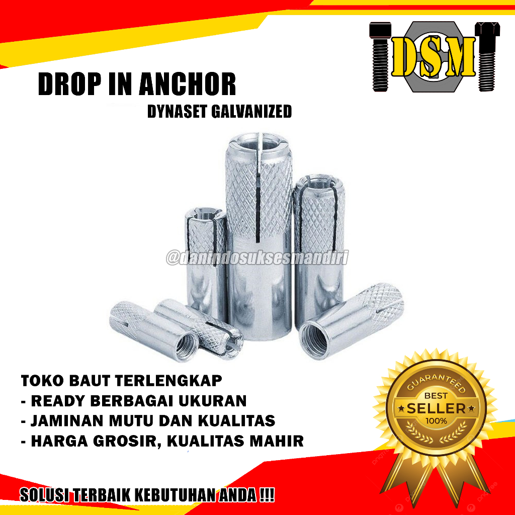 Jual Dynaset M10 / Dinaset 10 MM / Drop In Anchor M10x12x40 | Shopee Indonesia
